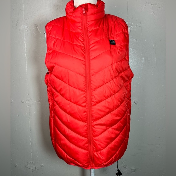 Jackets & Coats | Red Puffer Tech Vest With Usb Connection | Poshmark